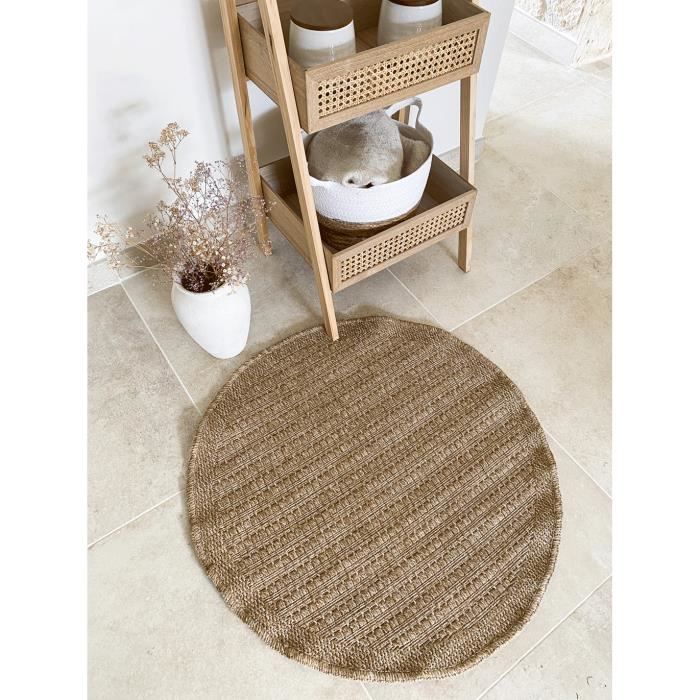 Tapis - NAZAR RUGS - NATURE - Effet jute naturel - Beige - 80x80 cm ...