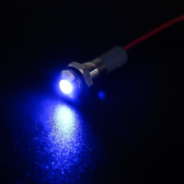 (blue|12V)Indicateur lumineux en métal étanche IP67 6mm, 1 pièce, LED ...
