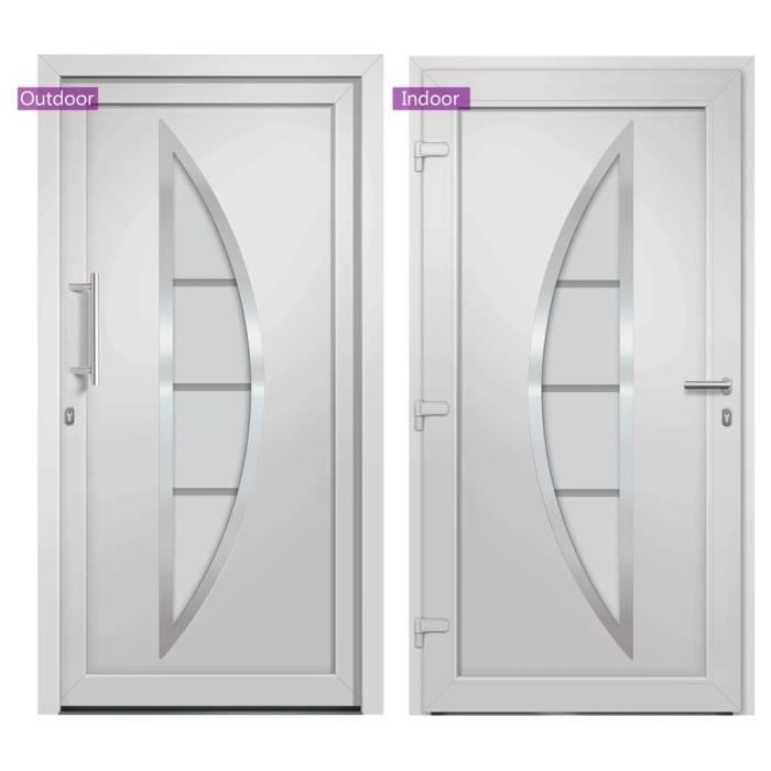 Best:-592421 Porte d'entrée principale Moderne - Blanc - 108 x 200cm ...