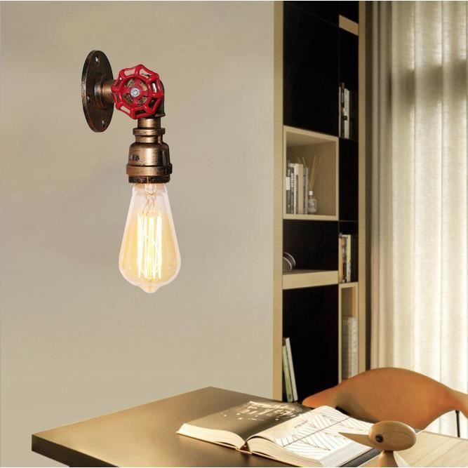 Fusion Applique Murale Industriel Conduite d'eau Vintage Lampe en Fer ...