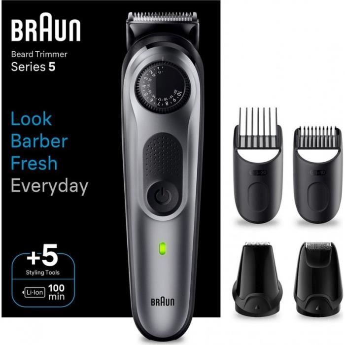 Tondeuse barbe - BRAUN - BT5440 - Batterie rechargeable - Autonomie 50 ...