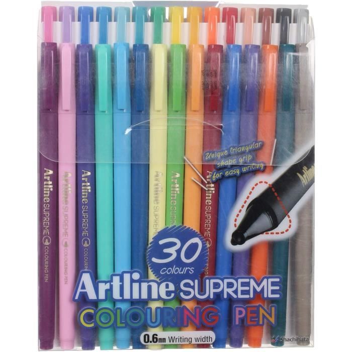 Epfs-210 Lot De 30 Stylos Colorés Supreme Flowmaster 0,6 Mm Multicolore ...
