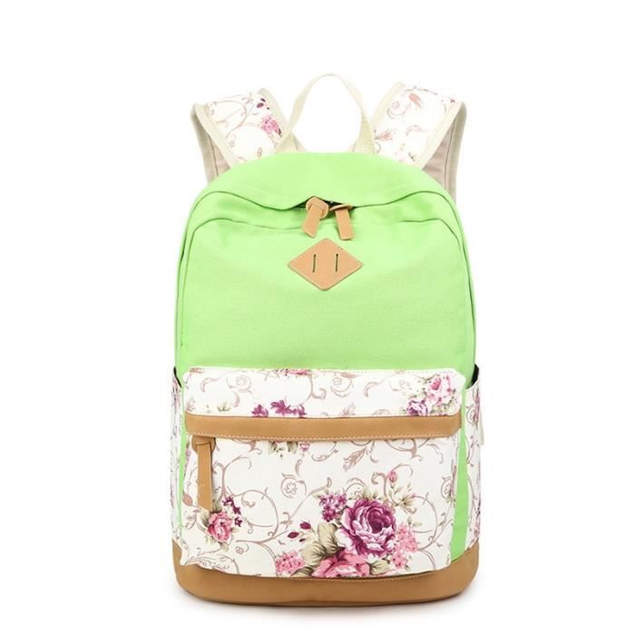 Sac à dos d'école Fille Florale Imprimée - Marque - Modèle - Grande ...
