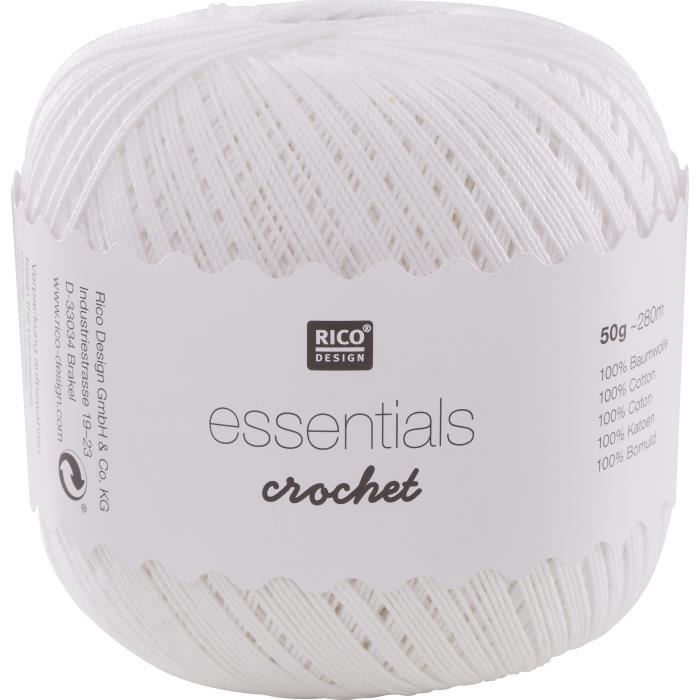 Fil Rico Design Essentials Crochet Blanc - RICO DESIGN - Crochet en ...