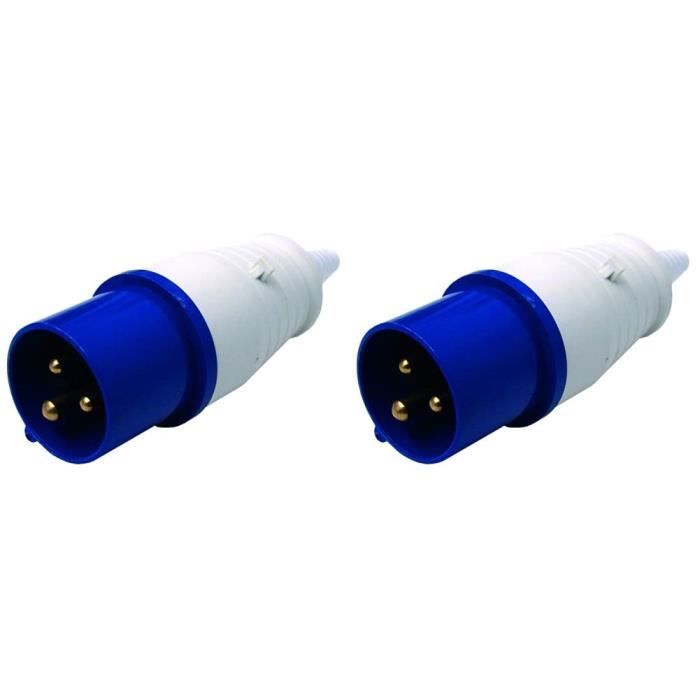 80803 Fiche Mâle Industrielle, Iec, 16A, 2P+T, 220V, Ip44, Rouge ...