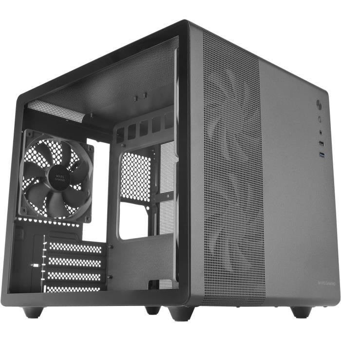 Mars Gaming Mc-Mpro Noir, Boîtier Professionnel Compact Micro-Atx, Fenêtre Latérale Complète ...