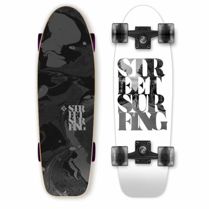 Planche de skate - STREET SURFING - Cruiser Kicktail - Blanc - 28”x8.5 ...