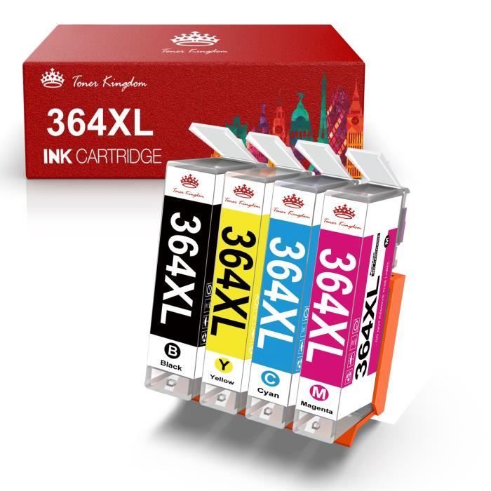 TONER KINGDOM 4 Cartouche compatible HP 364 XL Noir Cyan Magenta Jaune ...