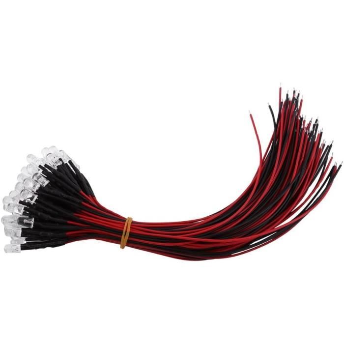 50Pcs 12V Diode Ampoule Led Diodes Lumières Diffusées Clignotante ...