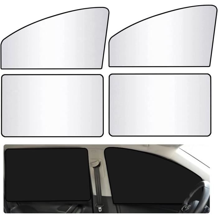 Pack Pare-Soleil Voiture 80*50cm Rideau Magnétique Pliable Protection Solaire Pare-Soleil ...