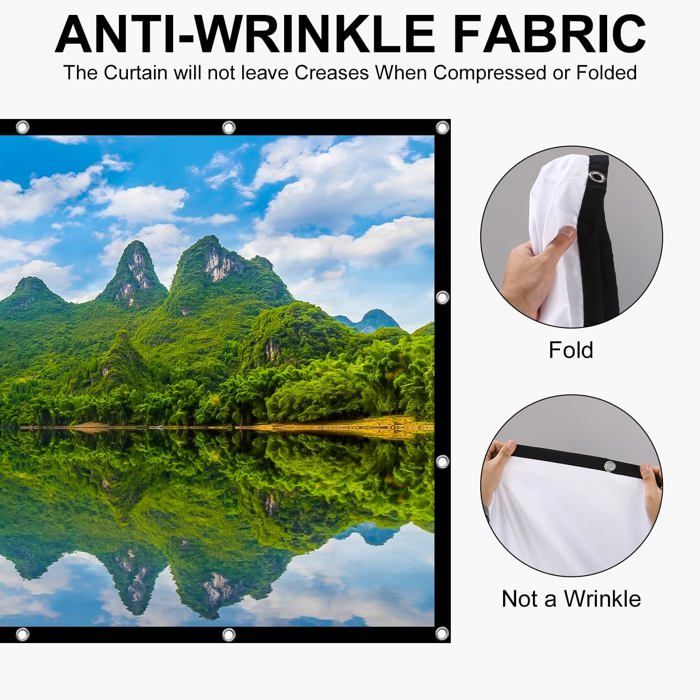 Écran de Projection 100" 16:9 4K HD Portable Pliable Extérieur pour ...