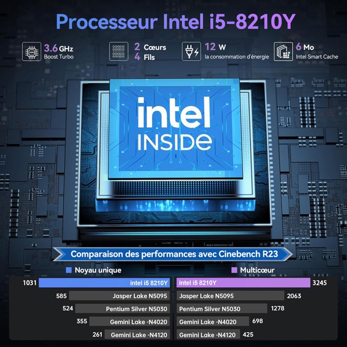 PC Portable 16" Full HD - Intel Core i5-8210Y (jusqu'à 3,6GHz) - 16Go ...