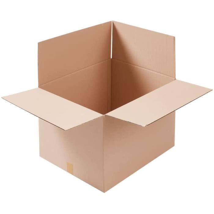 Lot de 15 cartons pliables 500 x 400 x 300-200 mm (carton ondulé double ...