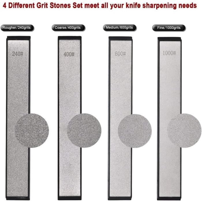 Ensemble de Pierres à Aiguiser DiamantéEs, SystèMe D'AffûTage de Couteaux Pierres à Aiguiser ...