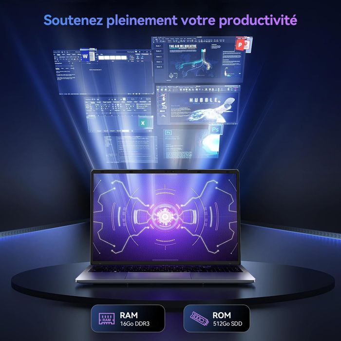 PC Portable 16" Full HD - Intel Core i5-8210Y (jusqu'à 3,6GHz) - 16Go ...