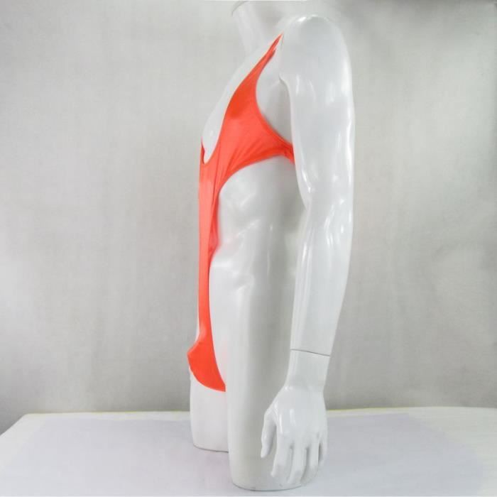 Bustier-corset,Body string en nylon pour homme,justaucorps,col en U,dos ...