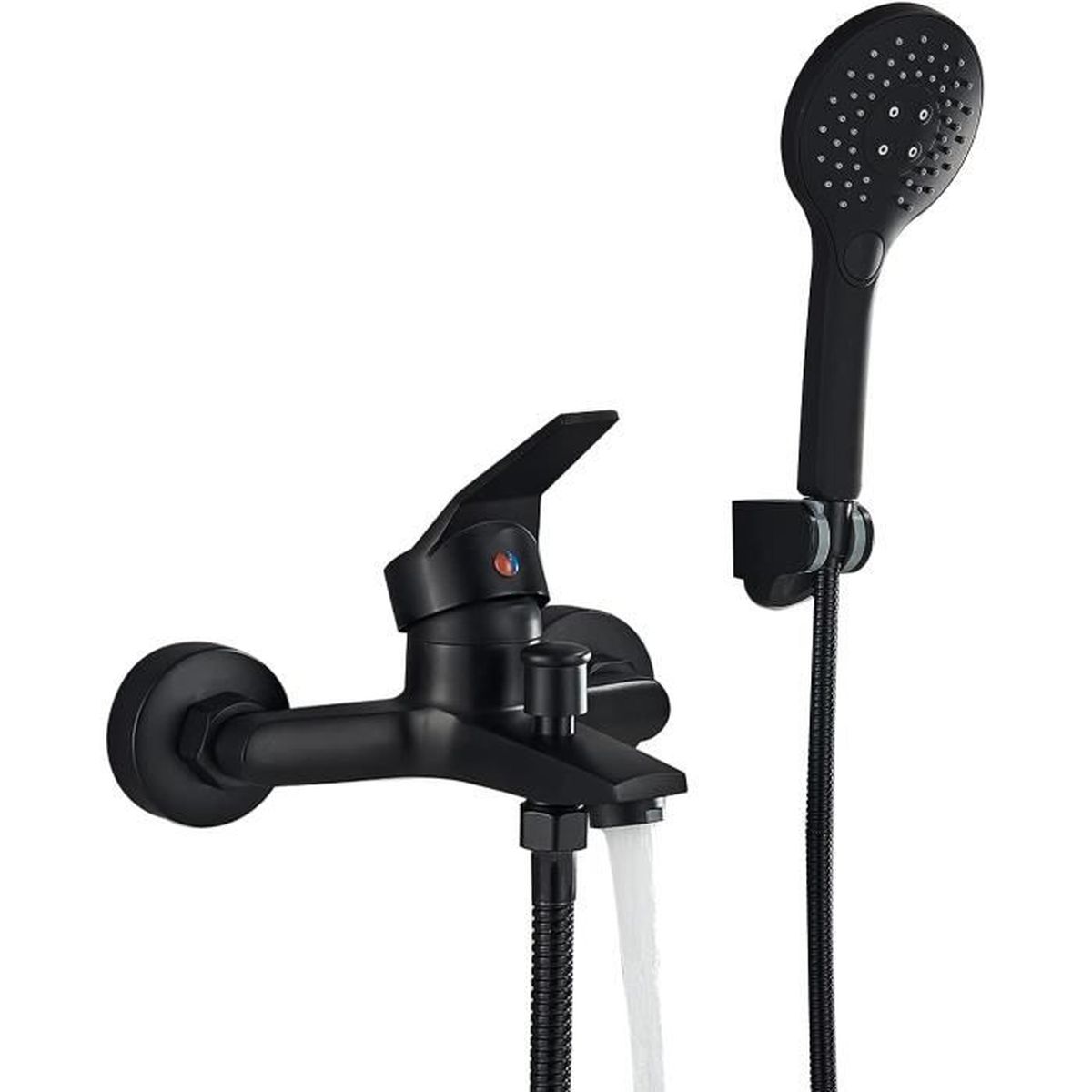 Suguword Robinet de baignoire Noir - mural - Douchette à Main Chromé ...