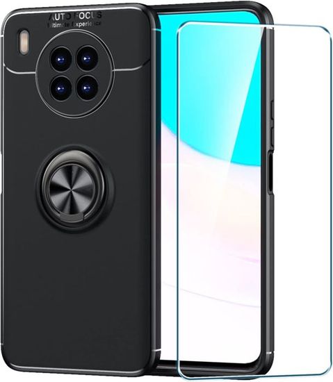 Coque Huawei Nova 8i Rotatif 360° Bague de Doigt Verre Trempé ...