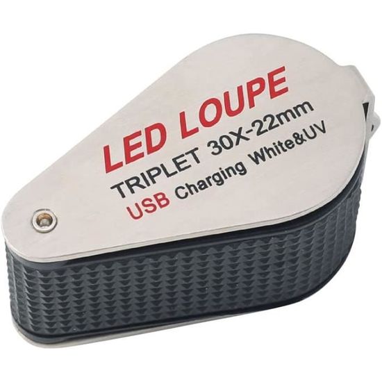Loupe grossissante x10-20-30 pour bijoux - Lumière UV - Triple loupe[1071] - Cdiscount Appareil ...