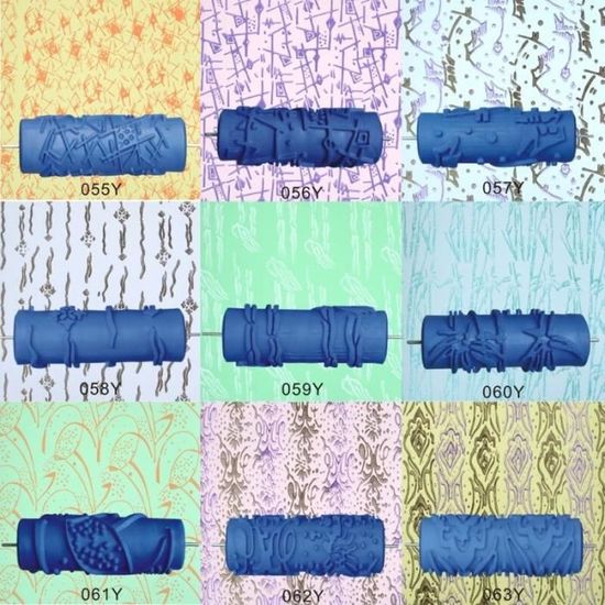 Rouleau à peinture gaufré 5 ", Texture murale, pochoir, brosse, motif ...