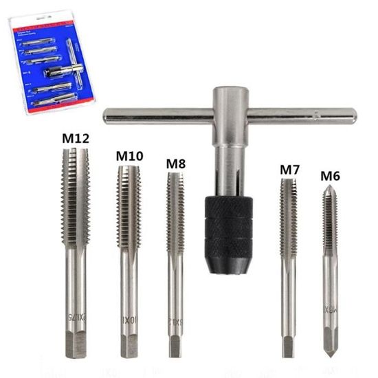 Tournevis,jeu de clés pour robinet à filetage métrique,ensemble de,poignée en T réglable,forets ...