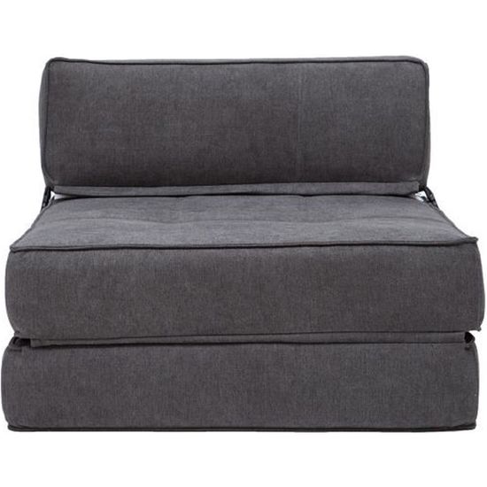 Miliboo - Chauffeuse convertible design effet velours gris foncé KATY ...