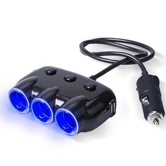 ALLUME-CIGARE,black--Adaptateur universel noir pour allume cigare de ...