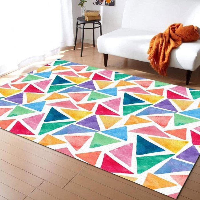 Tapis De Salon Nordique Couleur Losange Géométrique Tapis Chambre ...