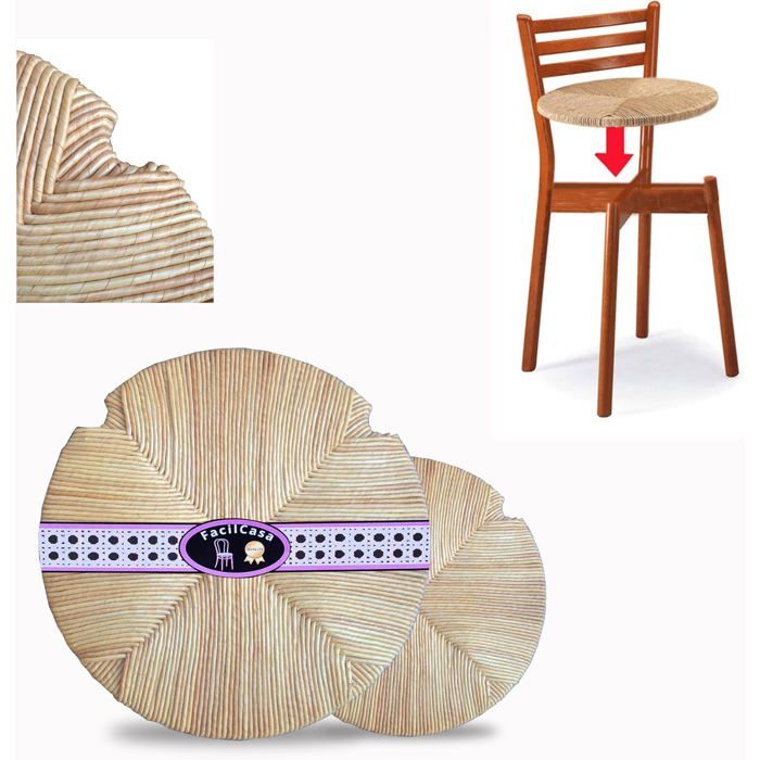 Nadia Assise de chaise ronde de rechange en paille de seigle véritable ...