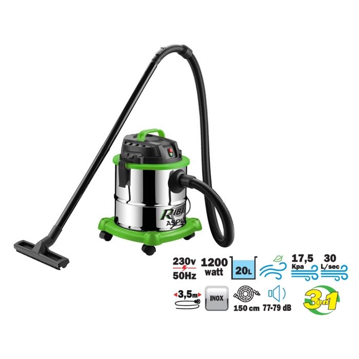 Aspirateur 20l 1200w PRASP21C Ribimex eau et poussiere Fonction ...