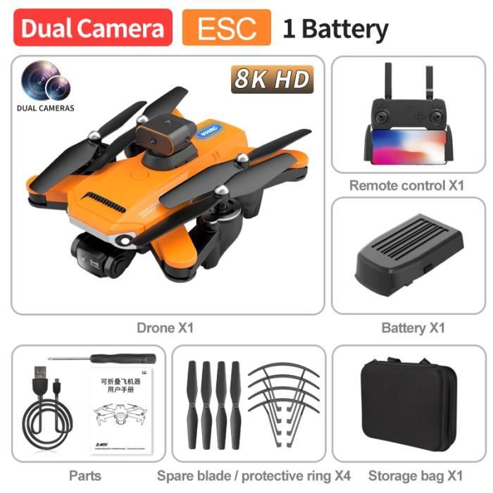 Orange-8K-Double C-1B-AGCE-Drone professionnel P9 8K, caméra 4K ...
