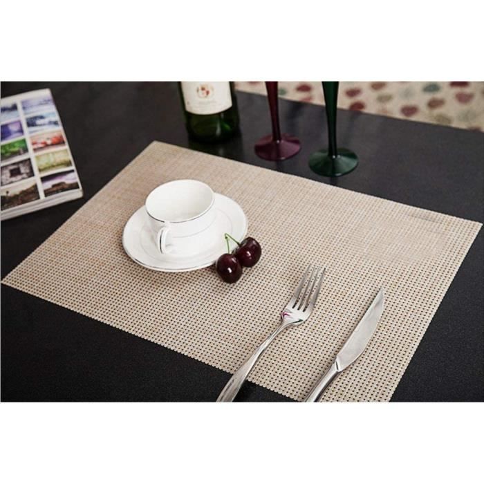Lot de 6 Sets de Table Napperons en Vinyle Tissé antidérapant ...