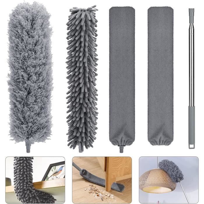 Plumeau,5Pcs Kit de plumeau Extensible avec 15-100 Pouces de Perche ...