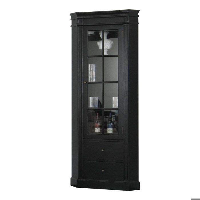 Amaretta Armoire d'angle, noir, vintage patiné, largeur 55 cm, hauteur ...