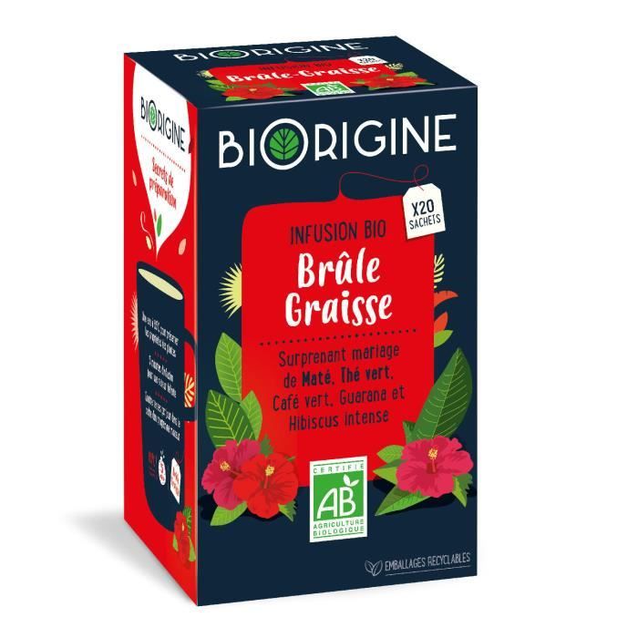 LOT DE 4 - BIORIGINE - Infusion Bio Brûle Graisse - boite de 20 sachets - Cdiscount Au quotidien