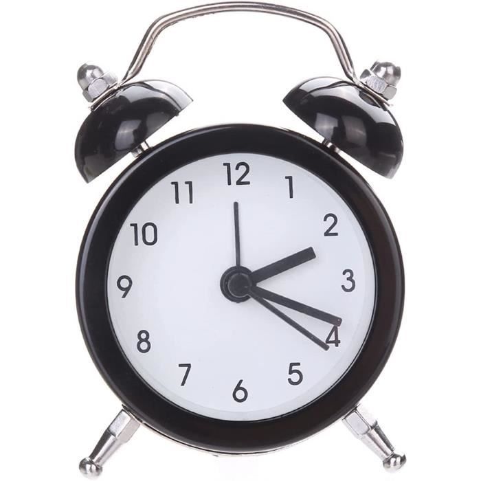 Réveil Twin Bell Silencieux Alliage Métal Réveil Enfants Chambre Mini ...