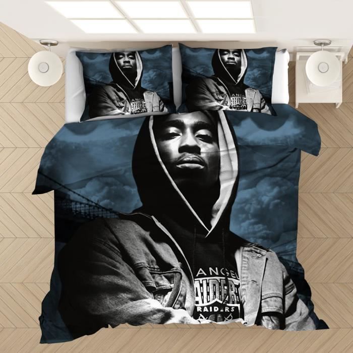 DFn-2023 Rapper Tupac parure de lit imprimée 3D ensemble de literie ...