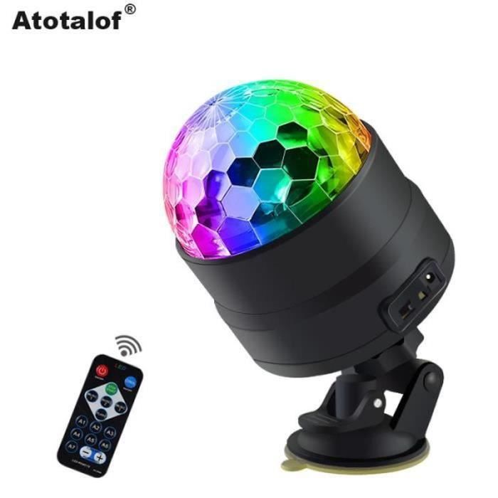Mini lumières Disco LED USB rvb Mini DJ boule son de fête projecteur ...