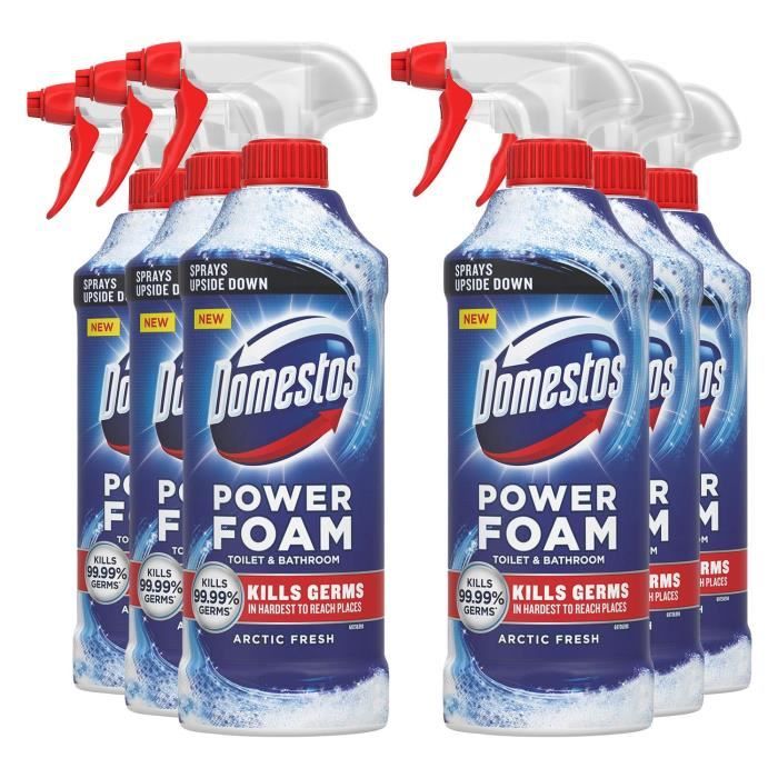 Domestos Power Foam Toilet & Bathroom Cleaner Spray Arctic Fresh, 6 ...