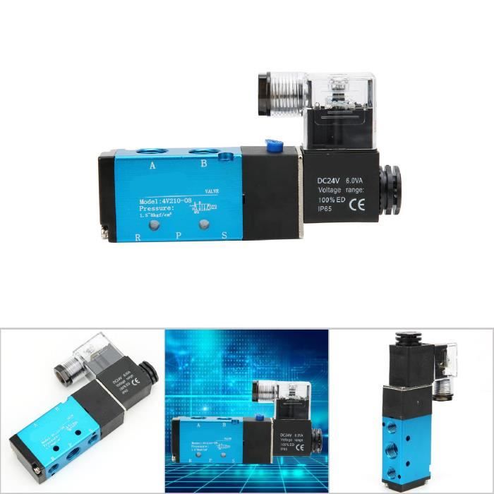 Electrovanne pneumatique 2 positions 5 voies EJ.LIFE 4V210-08 - Accessoires électroniques 24V 0 ...