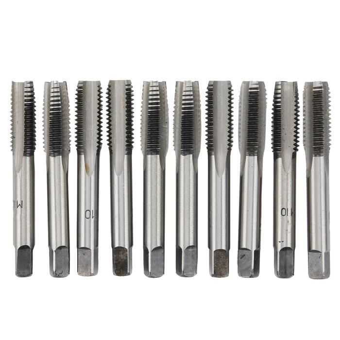 Taraud à vis Tarauds Métriques 10 Pièces - FDIT - M10 - Acier au ...