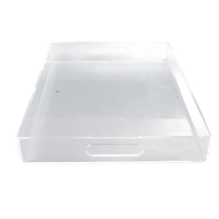 FDIT plateau décoratif transparent Plateau de service en acrylique ...