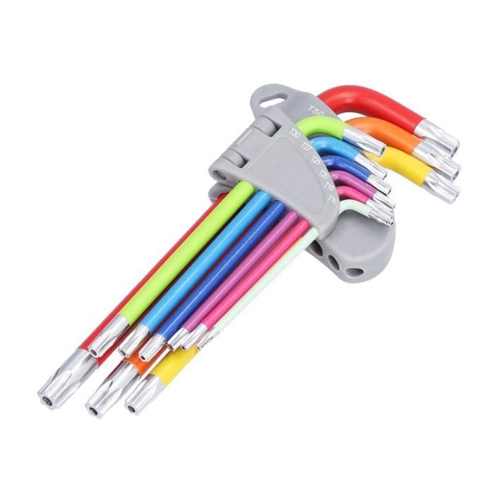 Clé hexagonale étoile GOTOTOP - 9 pièces bras long en acier chrome ...