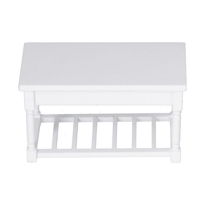Table de cuisine pour maison de poupée 1:12 - SALUTUYA - Blanc - 11x6 ...