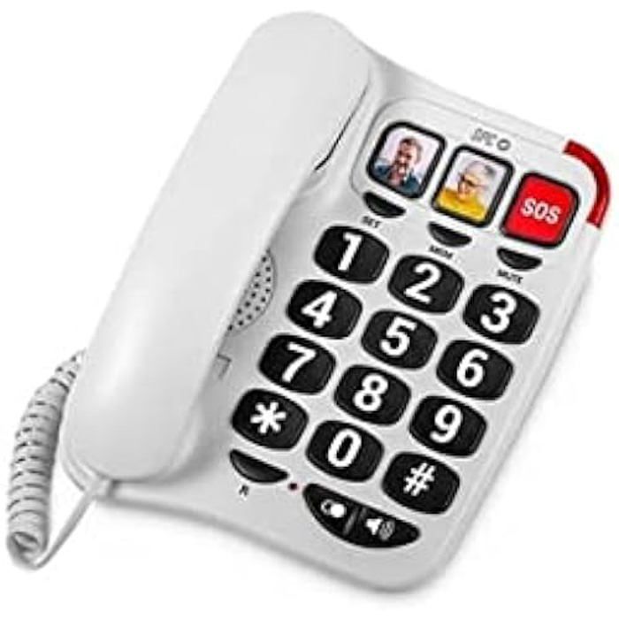 Téléphone fixe - SPC - 3295B - Noir - Mains libres - 1 combiné ...