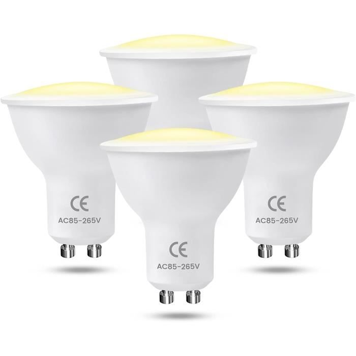 Luxvista Ampoule LED Capteur Crépusculaire 5W GU10, Blanc Chaud 3000K Marche-Arrêt Automatique ...