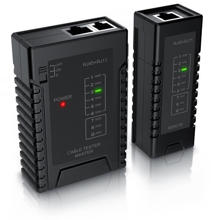 CSL -Testeur de cable réseau pour cables RJ45 RJ11 - testeur de cables ...