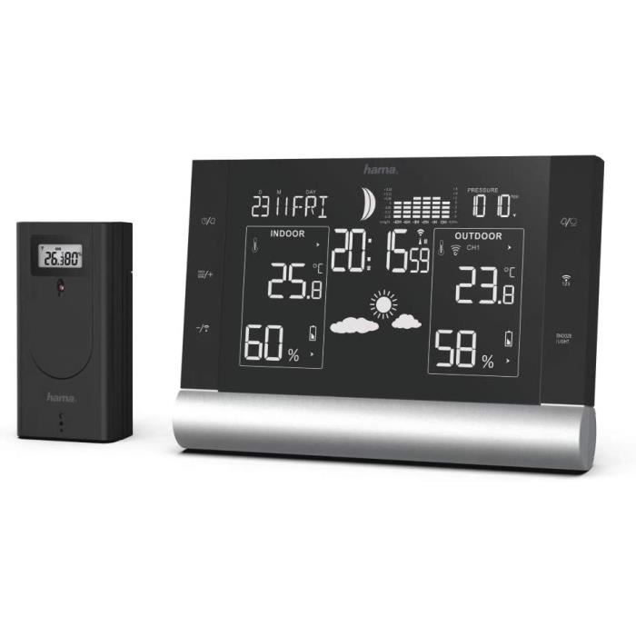 Hama Black Line Plus Station météo Noir209 - Cdiscount TV Son Photo