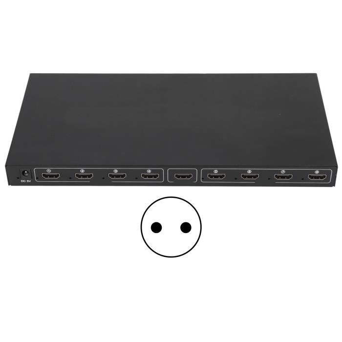 TMISHION répartiteur 1 en 8 sorties Répartiteur d'interface multimédia HD 4K 1 en 8 sorties ...