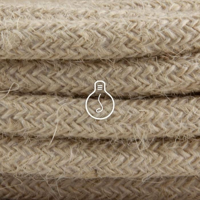 Câble Électrique Textile Couleur Jute, Rond, Jute, 10 Mètres, À 2 Brins ...